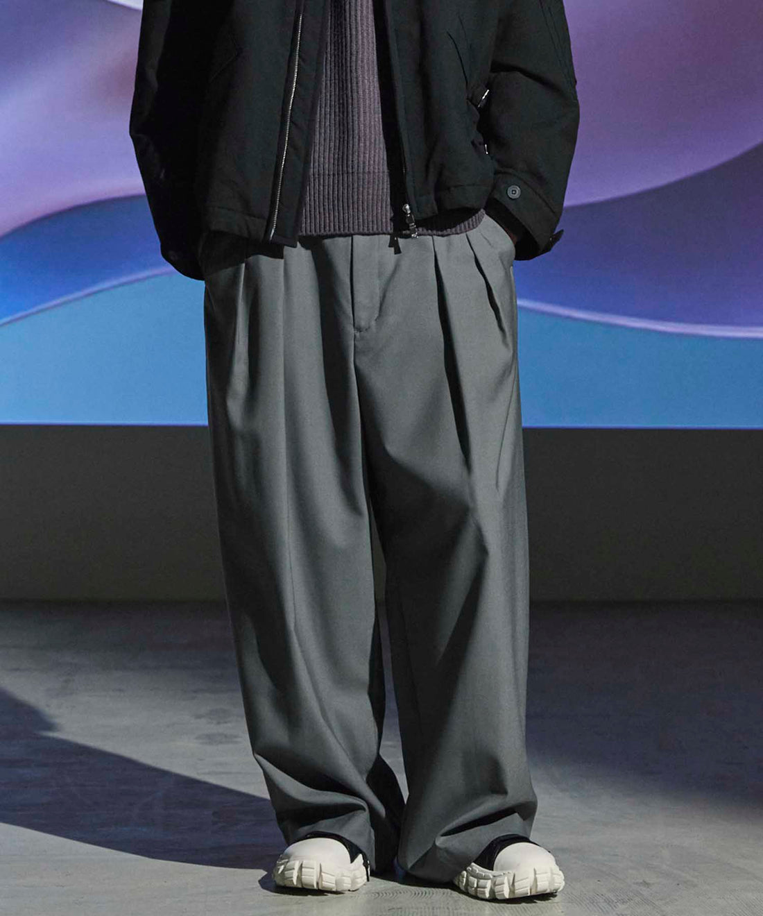 【SALE】CORDURA Wool Tow-Tuck Wide Pants